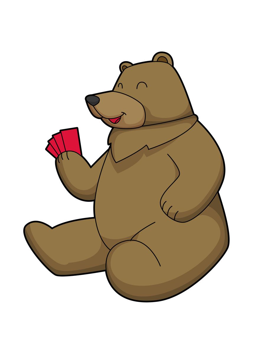 'Bear Poker Poker cards' Poster, picture, metal print, paint by Markus ...