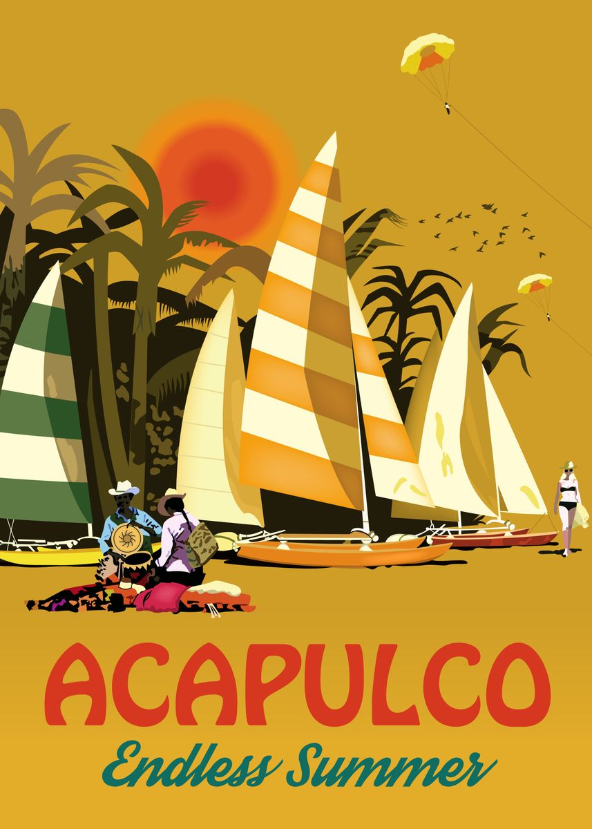 'Acapulco' Poster, picture, metal print, paint by Long Shot | Displate