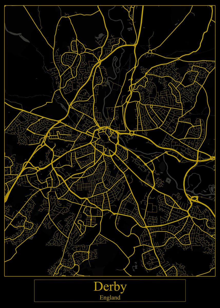 'Derby England' Poster, picture, metal print, paint by Zake Yonkou ...