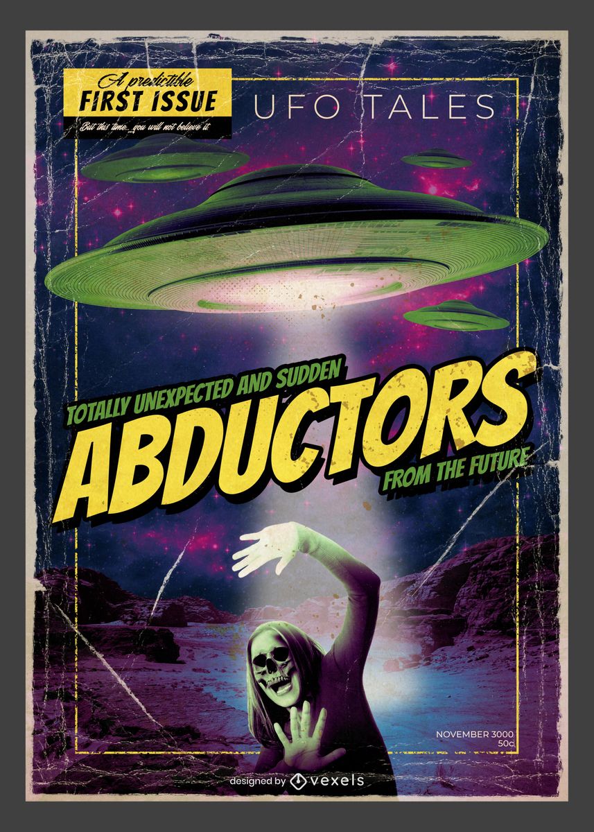 'Retro Alien Abduction' Poster, picture, metal print, paint by Jon ...