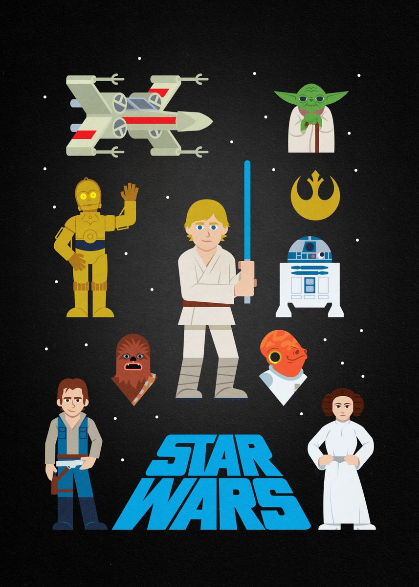 'Star Wars characters' Poster by Star Wars | Displate