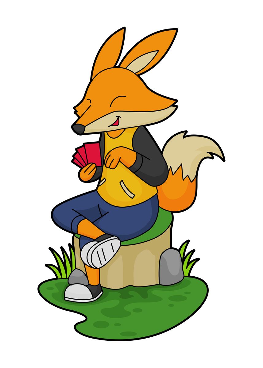 'Fox Poker Poker cards' Poster, picture, metal print, paint by Markus ...