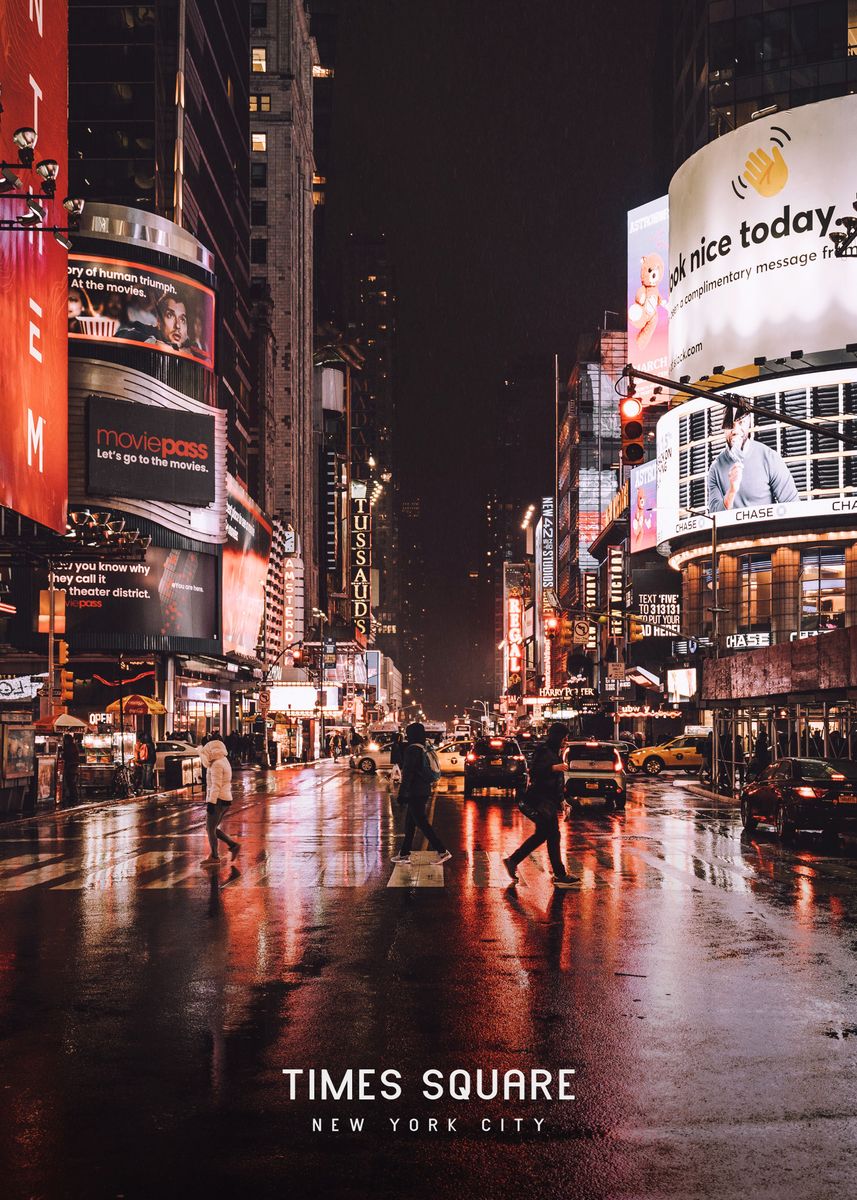 'Times Square ' Poster, picture, metal print, paint by Famous City ...