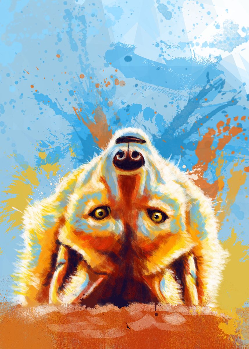 'Funny Wolf Portrait' Poster, picture, metal print, paint by Flo Art ...