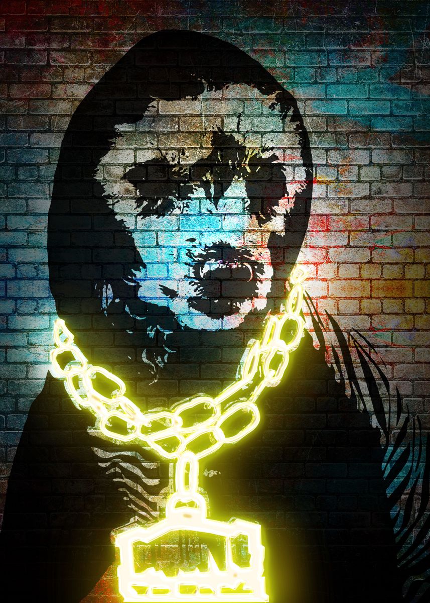 'Dog Gangsta' Poster, picture, metal print, paint by Van Zelman | Displate