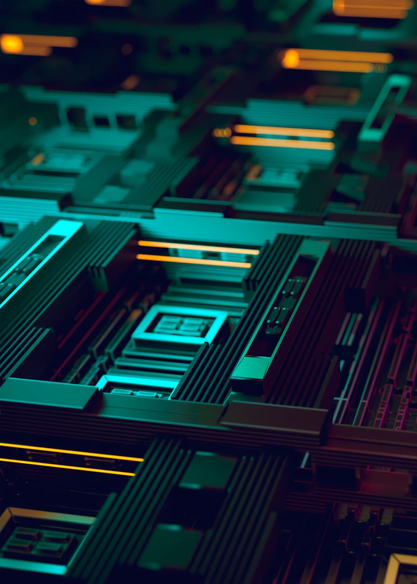 'Circuit Board Art' Poster by Lunaxys Artwork | Displate