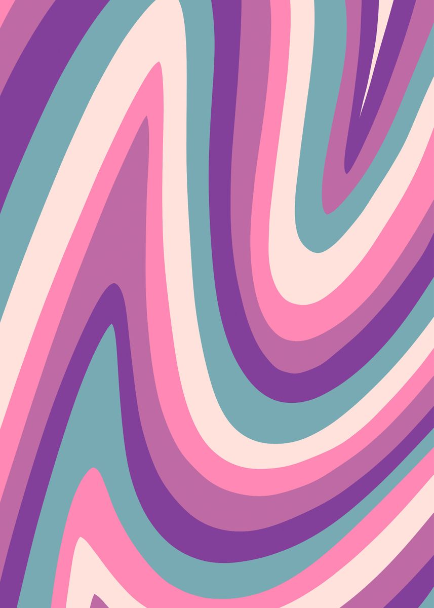 'Retro pastel swirls' Poster by Elinnet | Displate