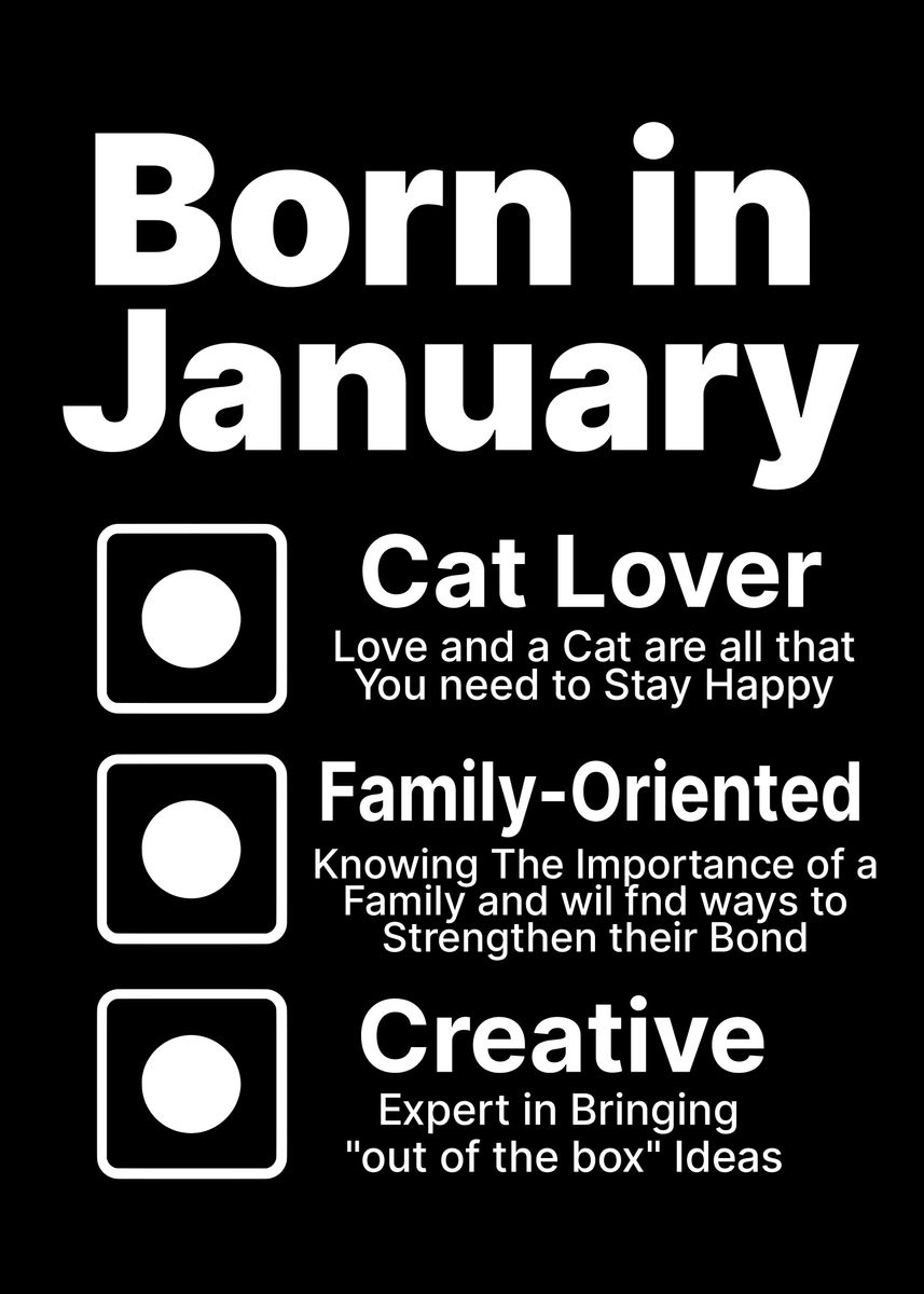 'Birthday Born in January' Poster by Batrisyia Rania Fitri | Displate
