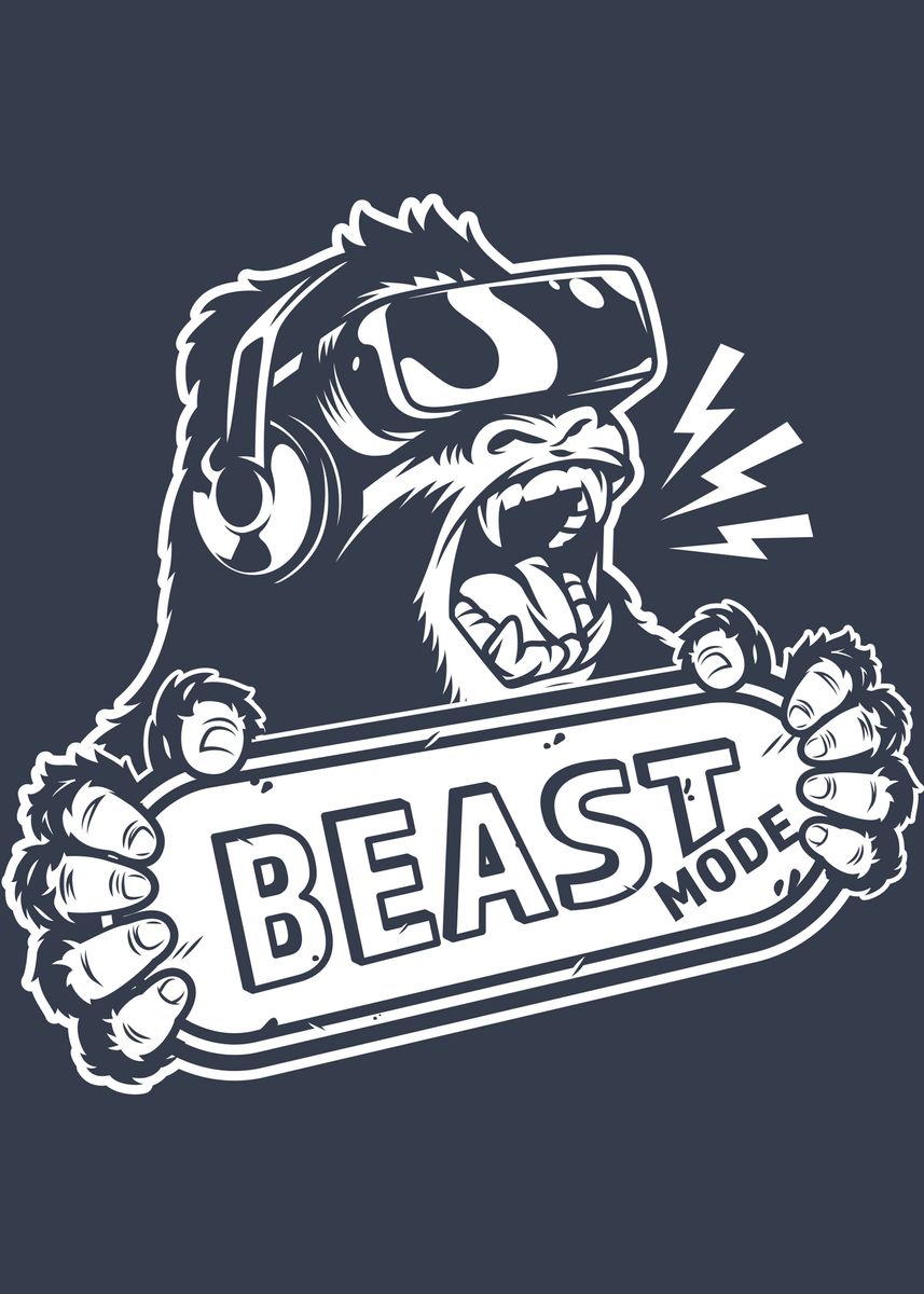 'Beast Mode' Poster, picture, metal print, paint by Paulix Bed | Displate