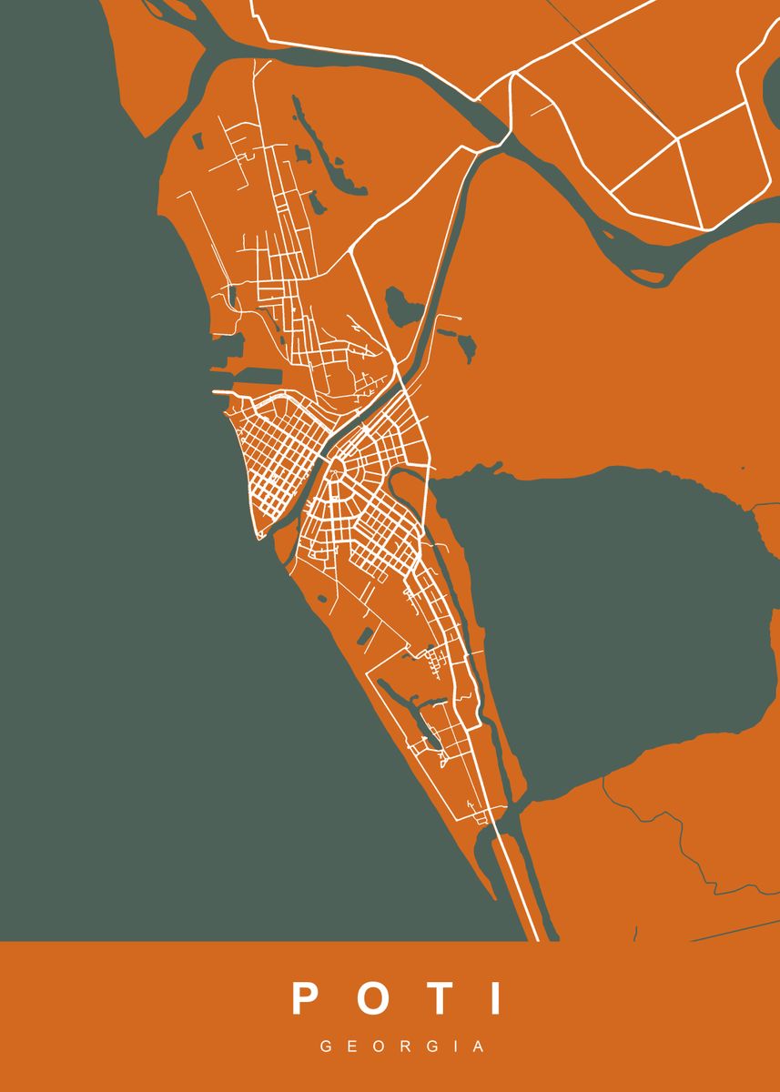 'POTI Map GEORGIA' Poster, picture, metal print, paint by UrbanMaps ...