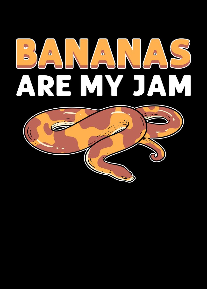 'Bananas Are My Jam' Poster, picture, metal print, paint by Fabian El ...