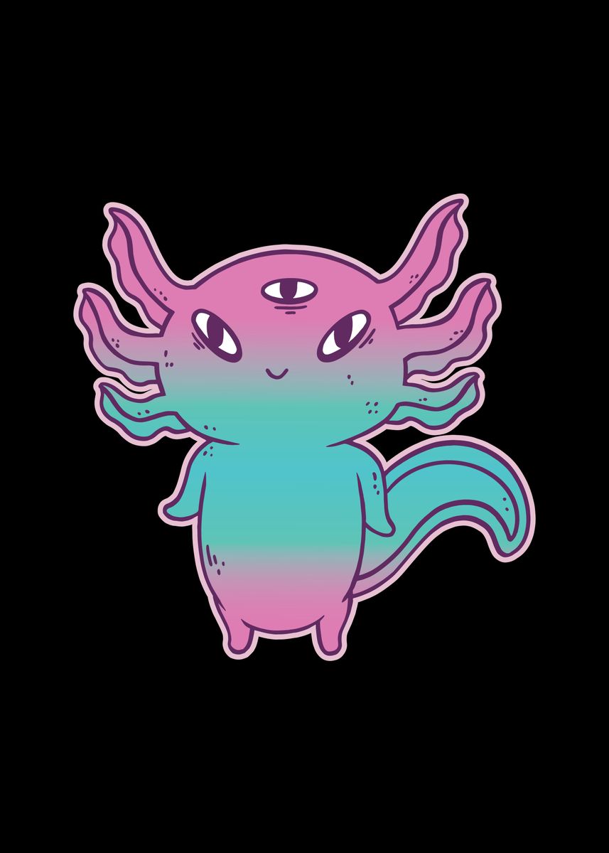 'Cute Pastel Goth Axolotl' Poster by Artur | Displate