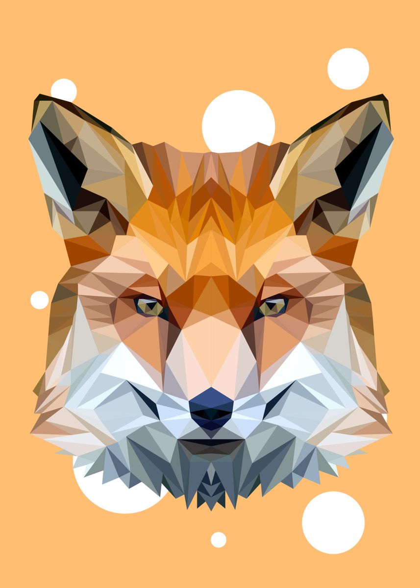 'Fox' Poster, picture, metal print, paint by Lee Jani | Displate