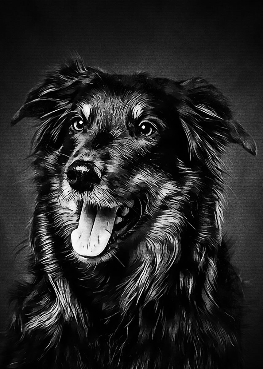 'Polite Dog' Poster, picture, metal print, paint by Coffee Design ...