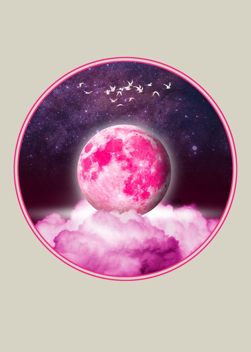 'The Resting Moon' Poster, picture, metal print, paint by David Loblaw ...