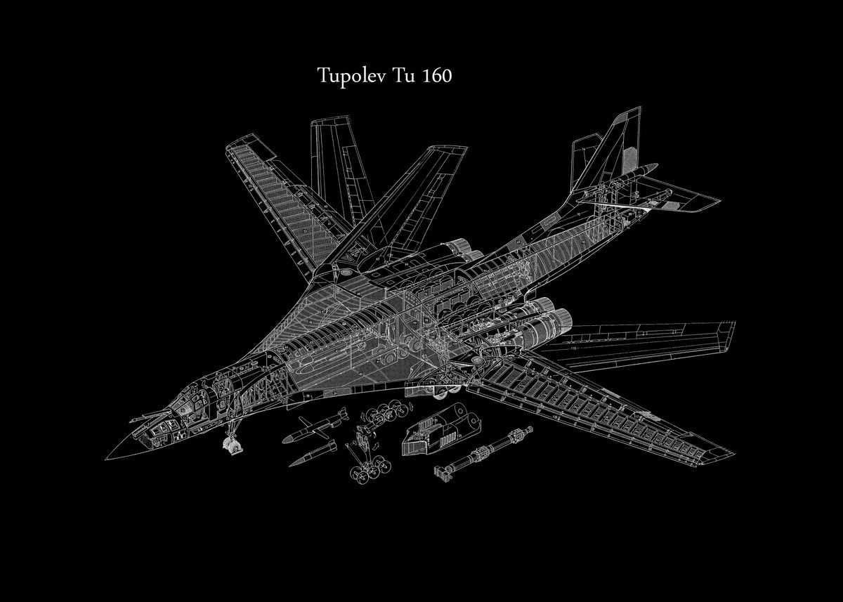 'Tupolev Tu 160' Poster by Mohammed Youssef | Displate