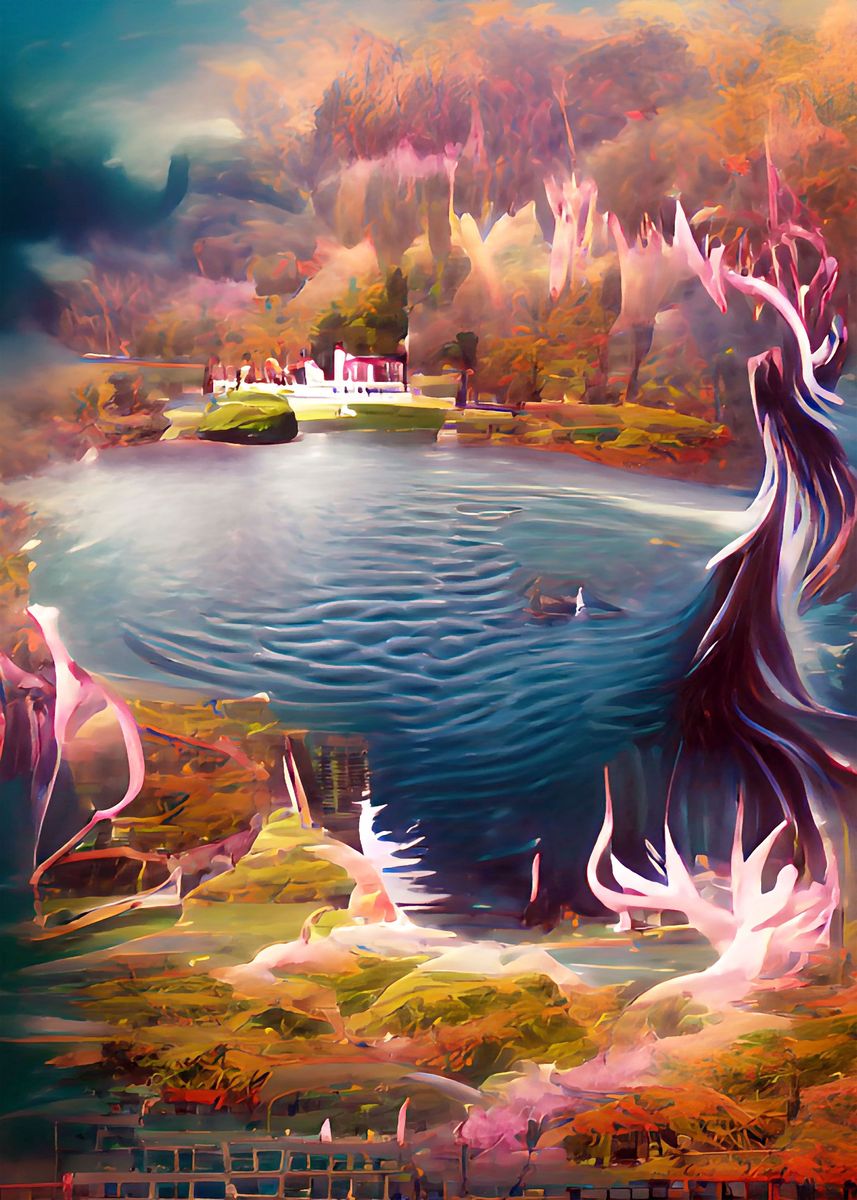 'Fantasy Lake' Poster by arkitekta | Displate