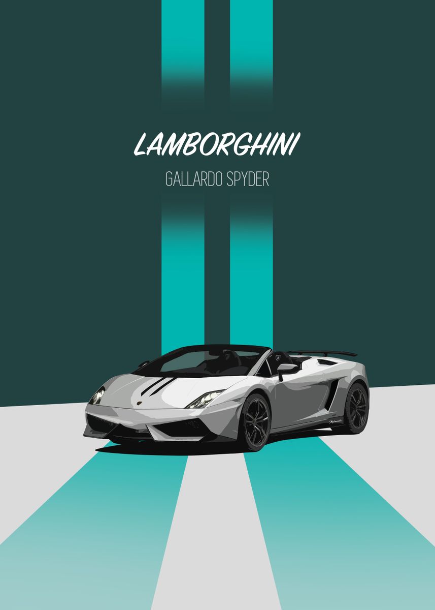 'Lamborghini Gallardo' Poster, picture, metal print, paint by Full ...