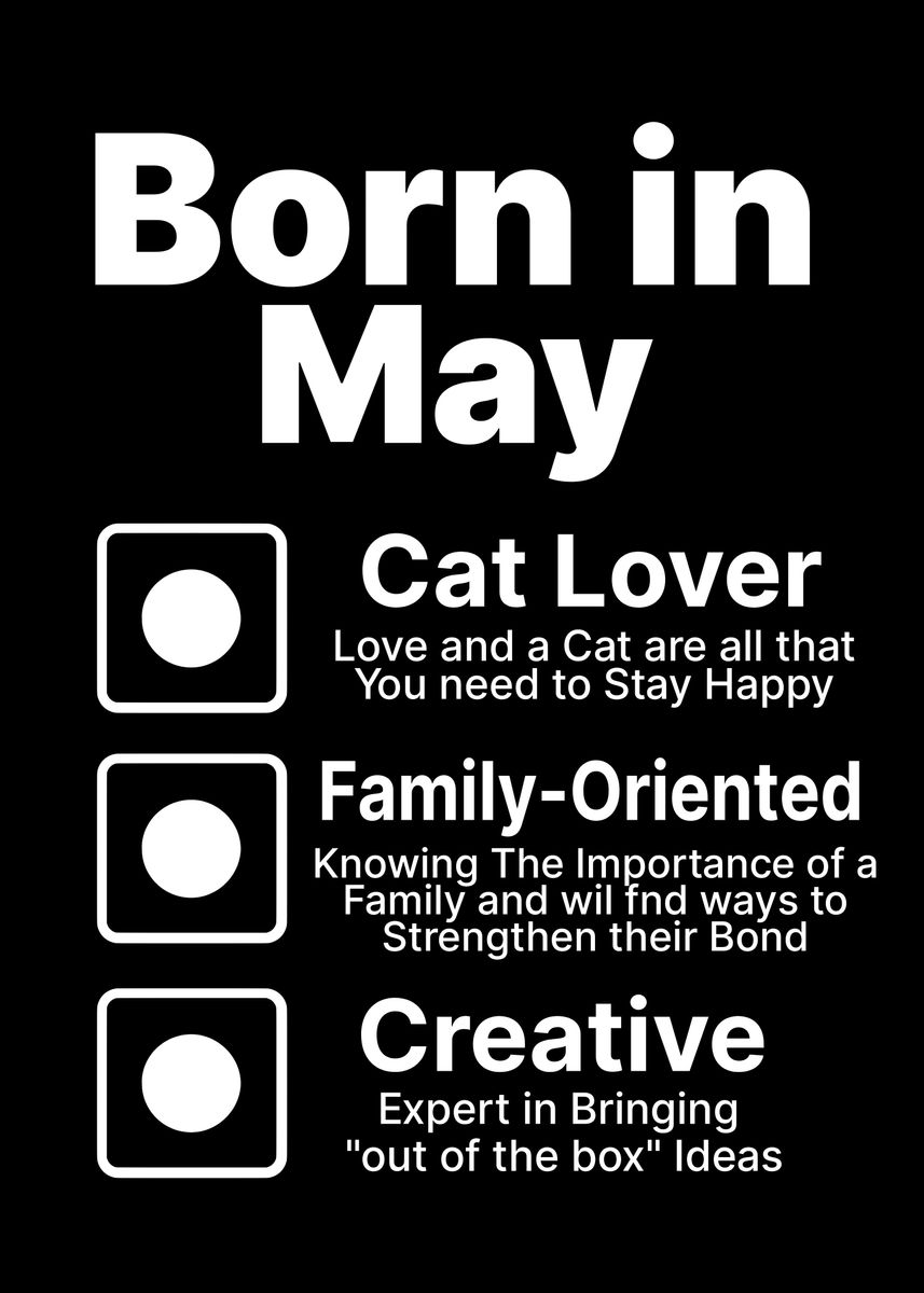 'Birthday Born in May' Poster, picture, metal print, paint by Batrisyia ...