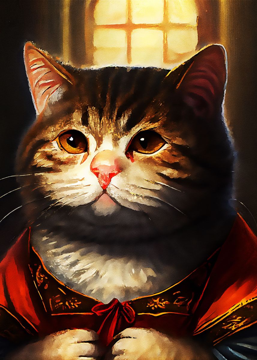 'Legend Cat' Poster, picture, metal print, paint by Muh Asdar | Displate