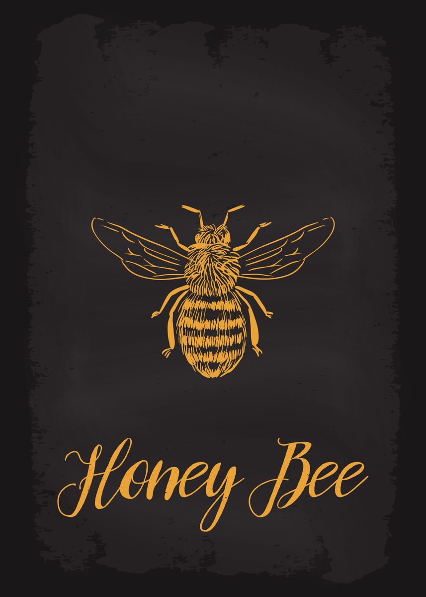 'Honey Bee Fresh Tasty' Poster, picture, metal print, paint by dkDesign ...