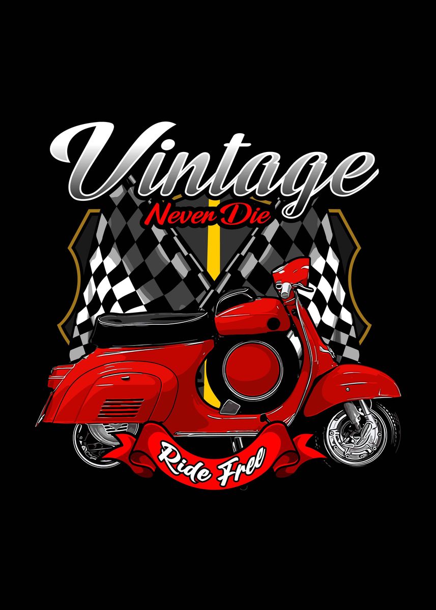 'vintage motor' Poster, picture, metal print, paint by Lardis Art ...