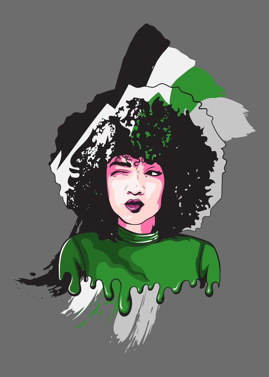 'Afro Girl Demiromantic' Poster, picture, metal print, paint by ...