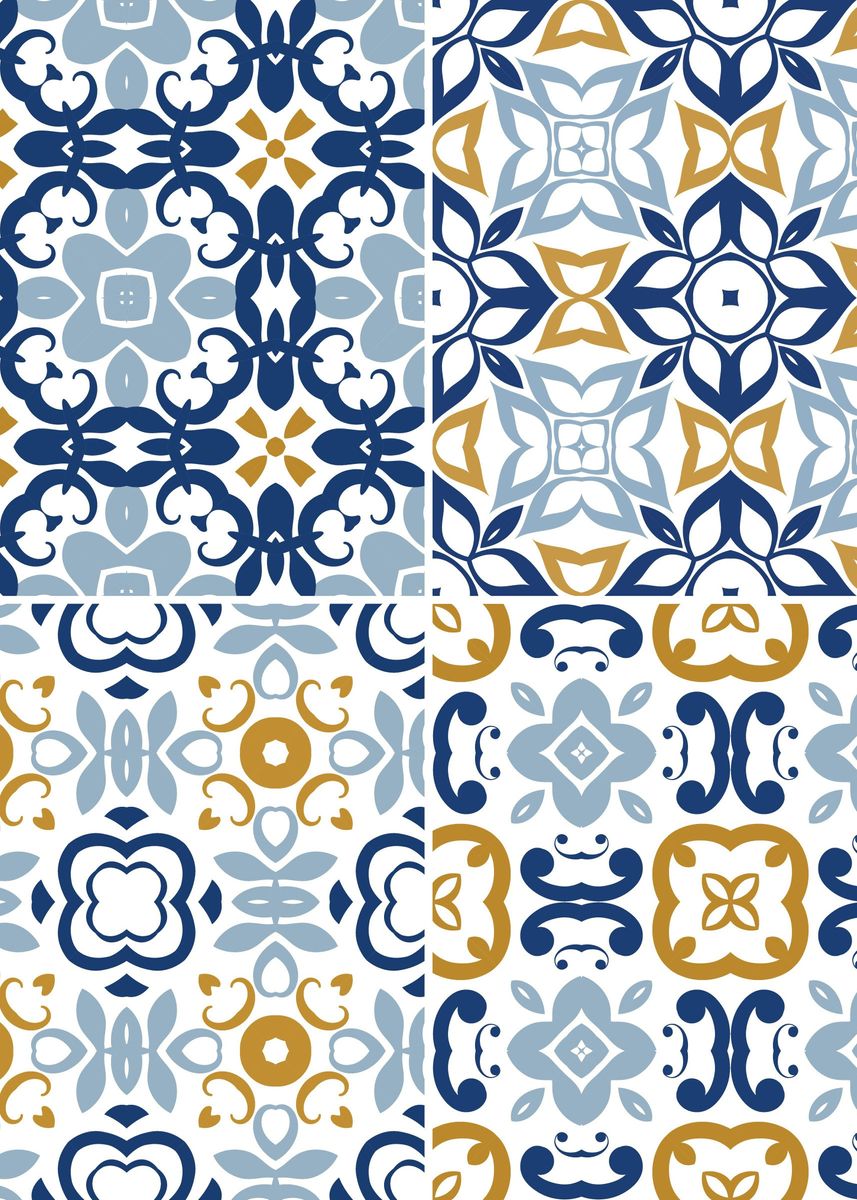 'Mediterranean Blue Tile 63' Poster, picture, metal print, paint by ...