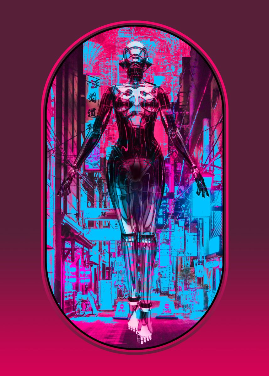 'Sicfi Android Girl' Poster, picture, metal print, paint by David ...