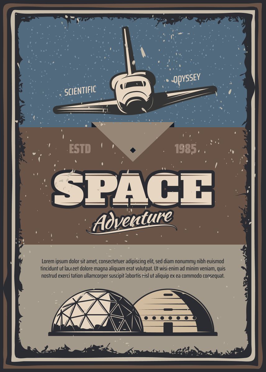 'Space Adventure' Poster, picture, metal print, paint by 3am | Displate