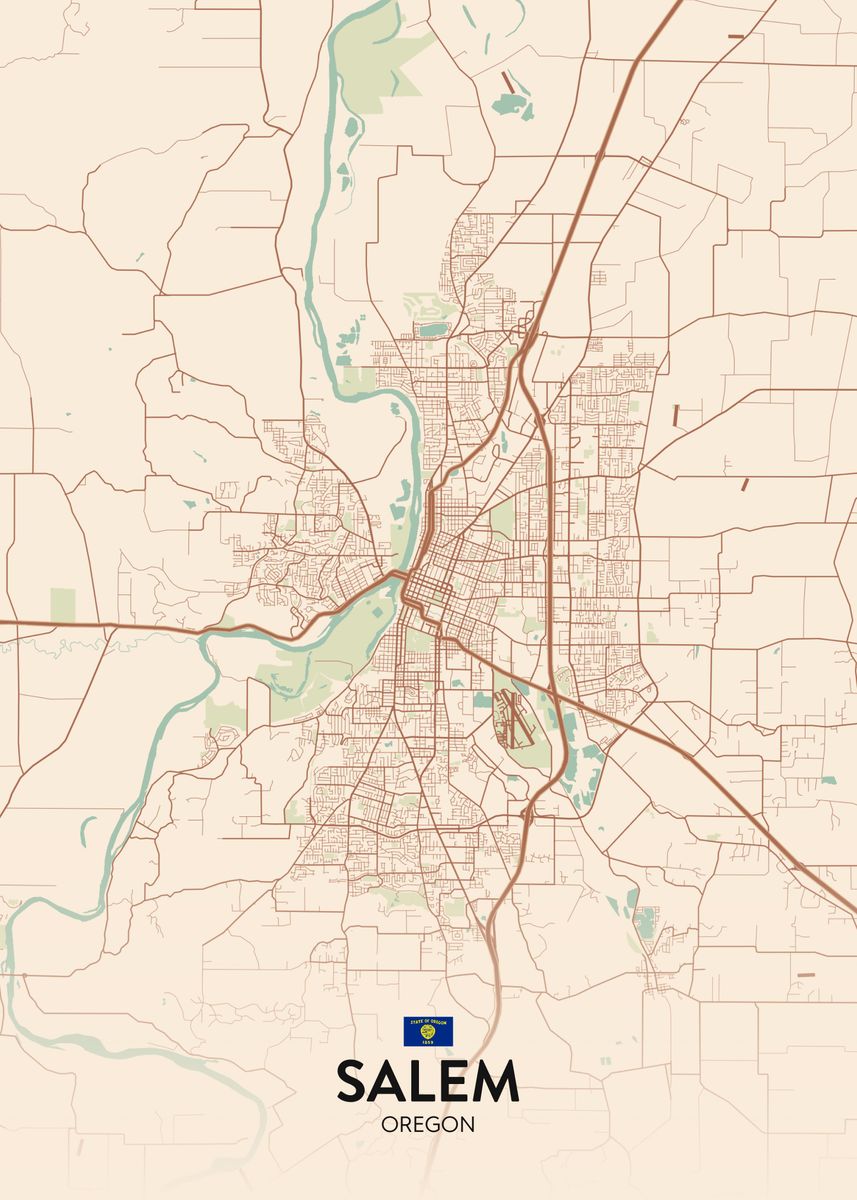 'Salem OR' Poster, picture, metal print, paint by IMR Designs | Displate