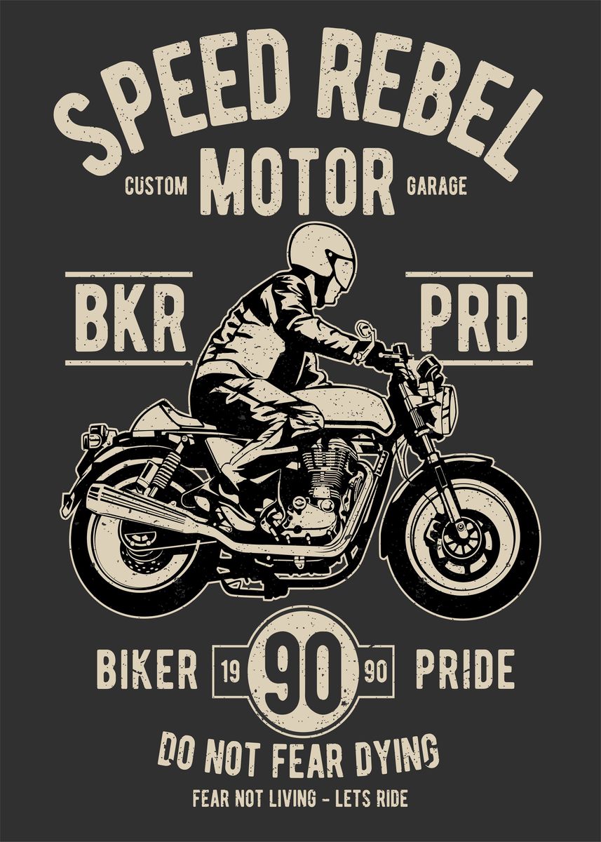 'Speed rebel motor' Poster, picture, metal print, paint by RickyEKelly ...
