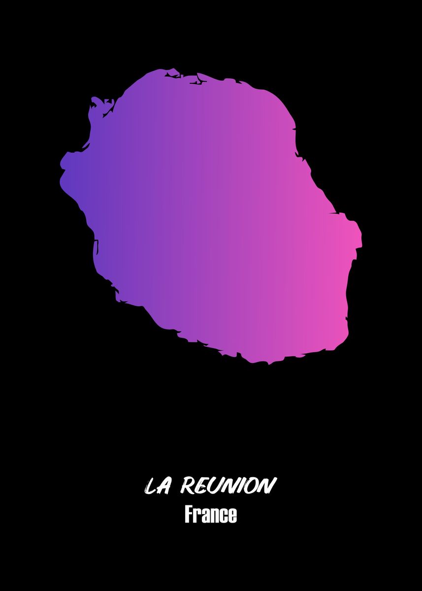 'Maps La Reunion France' Poster, picture, metal print, paint by Dedew ...