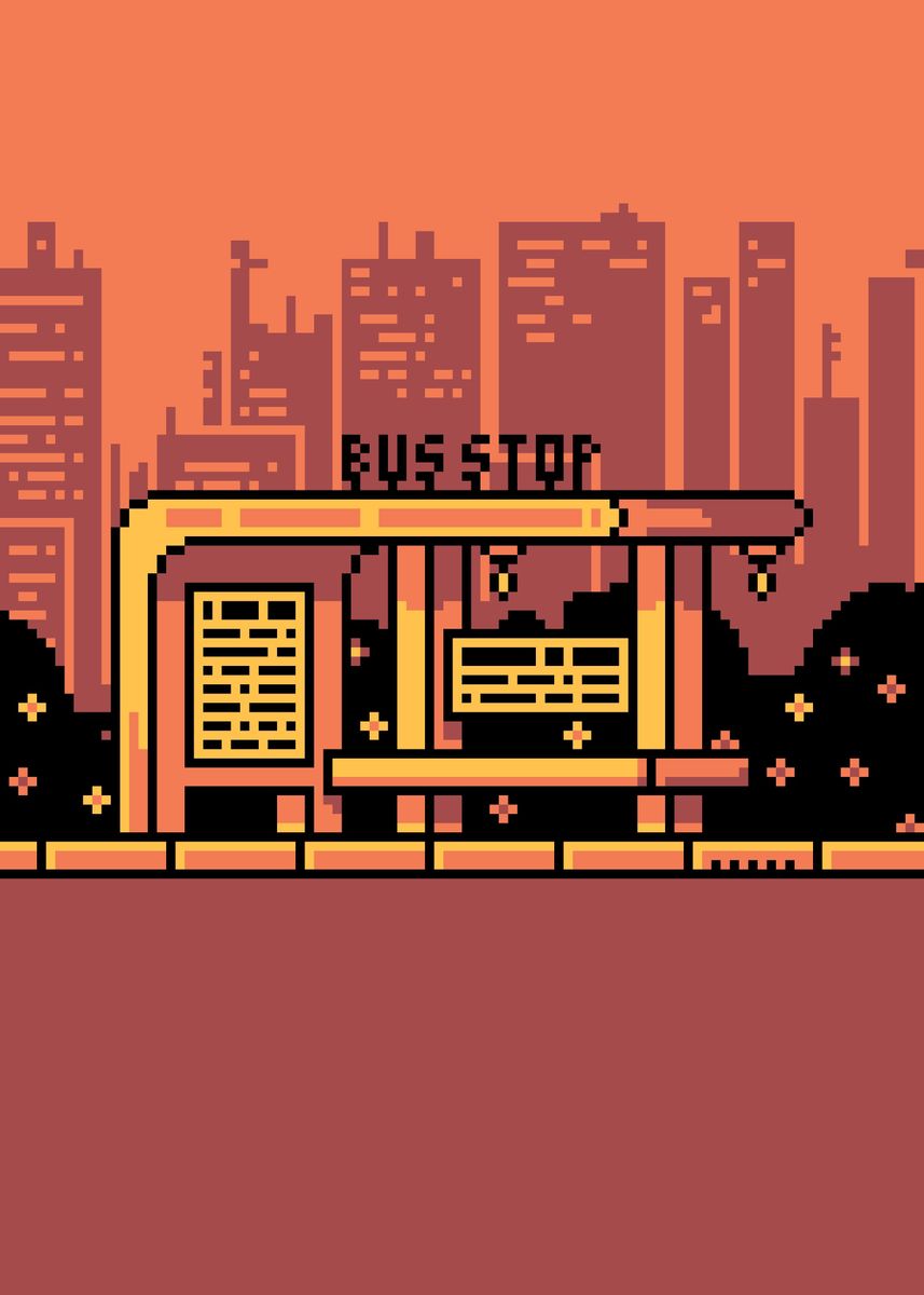 'Pixel Stop' Poster, picture, metal print, paint by Noval Charlie ...