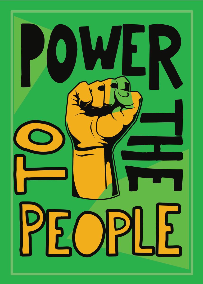 'Fist Power Poster Green' Poster, picture, metal print, paint by MrTKBooker | Displate