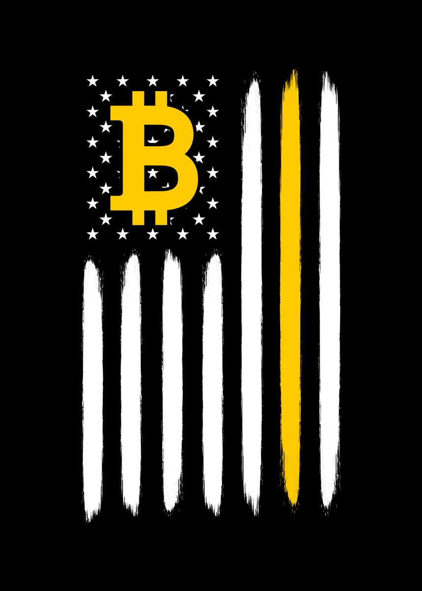 'Bitcoin American Flag' Poster, picture, metal print, paint by Zake ...