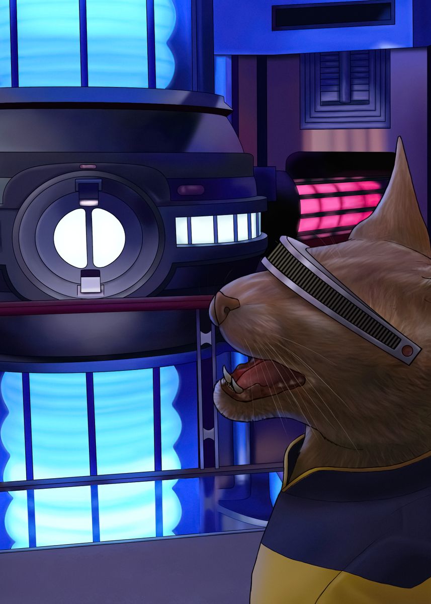 'Lieutenant Cat Commander' Poster, picture, metal print, paint by Star ...