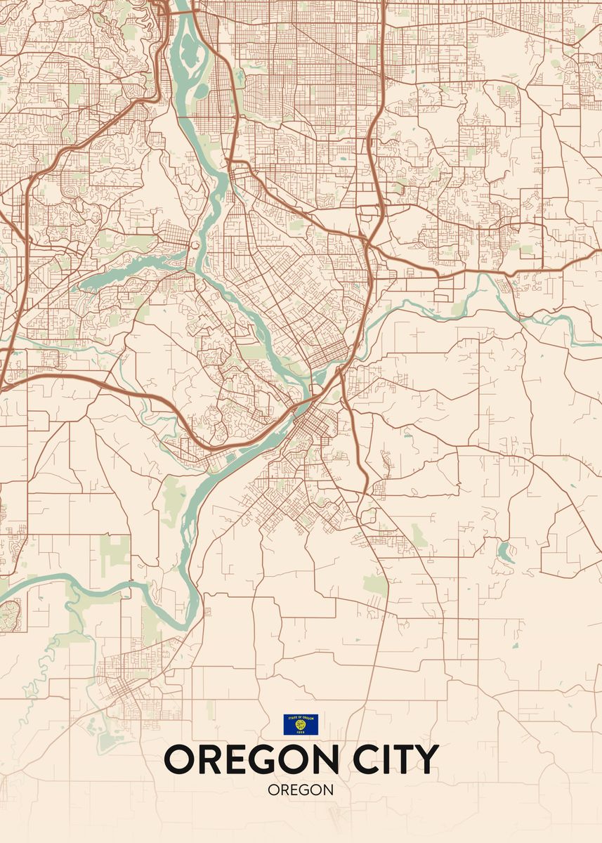 'Oregon City OR' Poster by IMR Designs | Displate