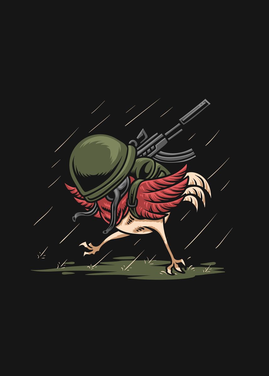 'Chicken Army' Poster, picture, metal print, paint by Tran Duc Hieu ...