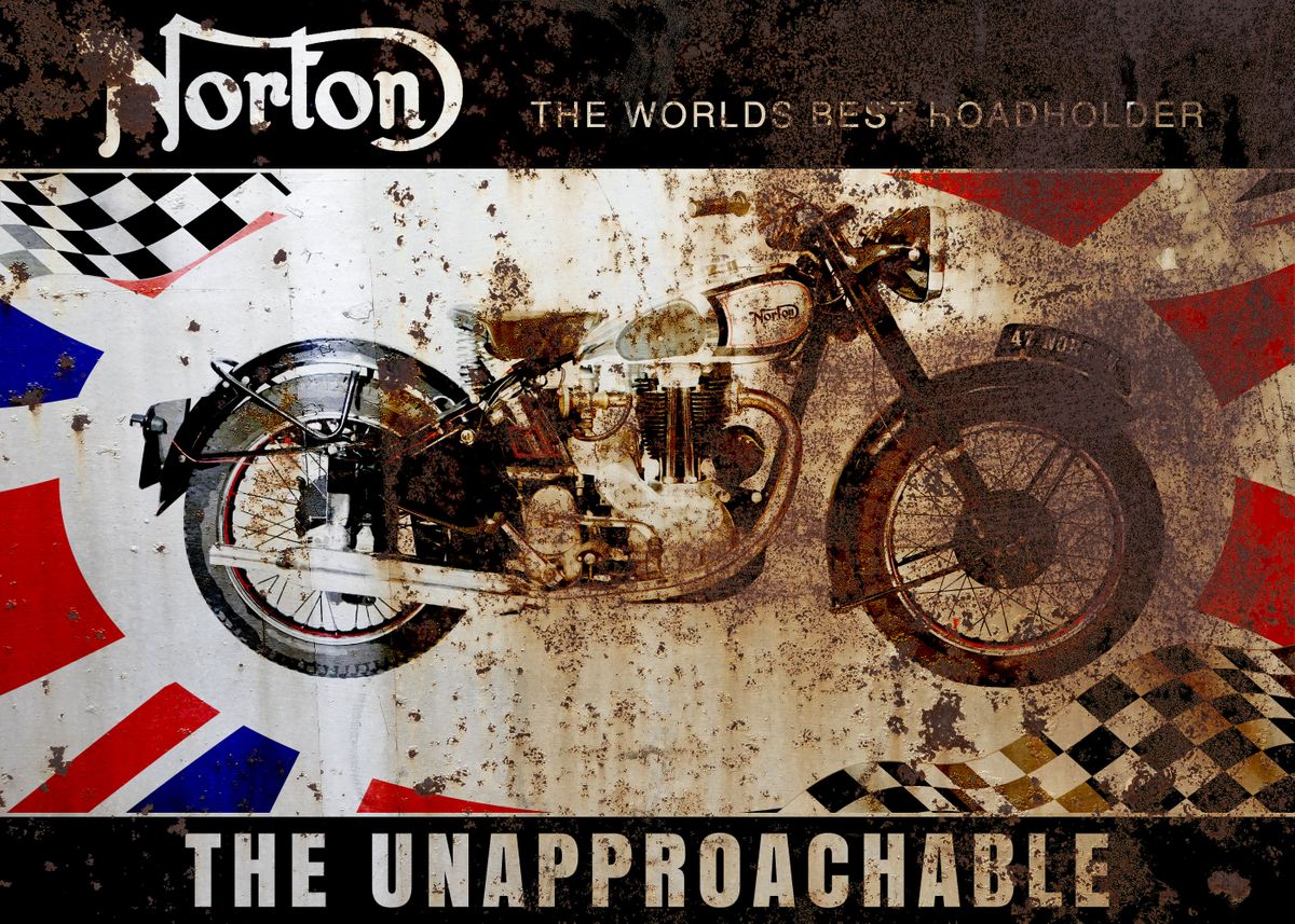 'Norton Motorcycle Distress' Poster by George Whiteside | Displate