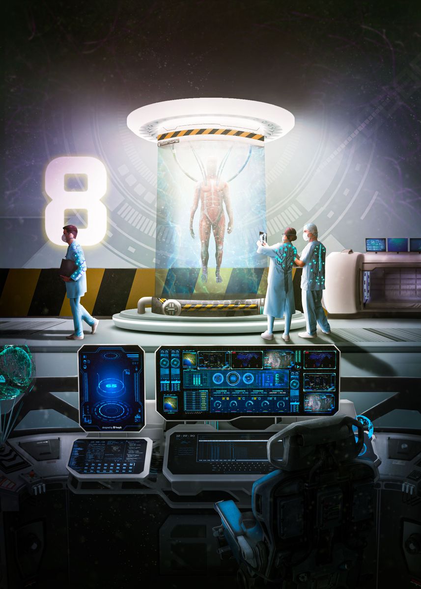 'Humanc reation Sci Fi Lab' Poster, picture, metal print, paint by Whez ...