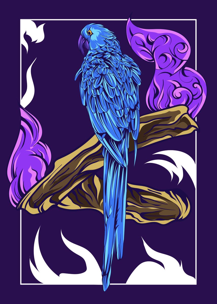 'Parrot' Poster, picture, metal print, paint by San Creative | Displate