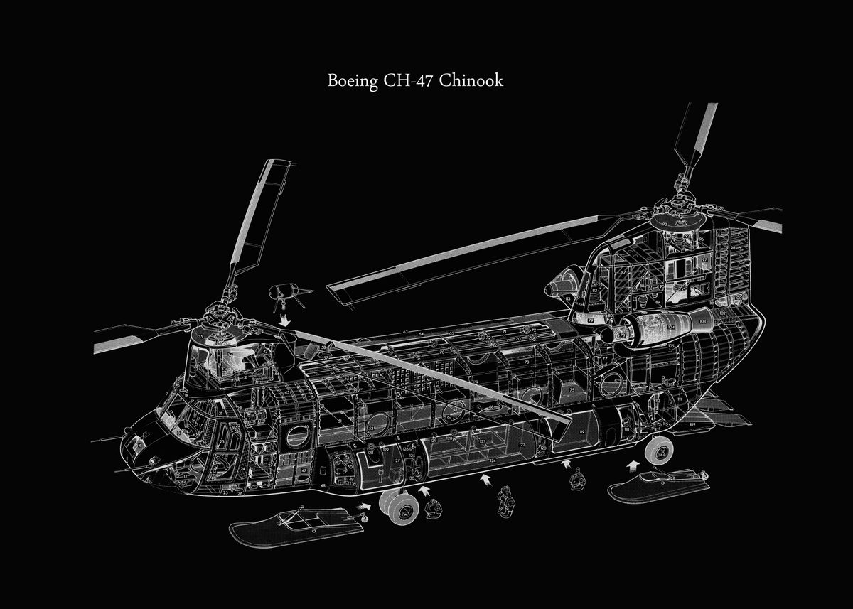 'Boeing CH47 Chinook' Poster by Mod Yof | Displate