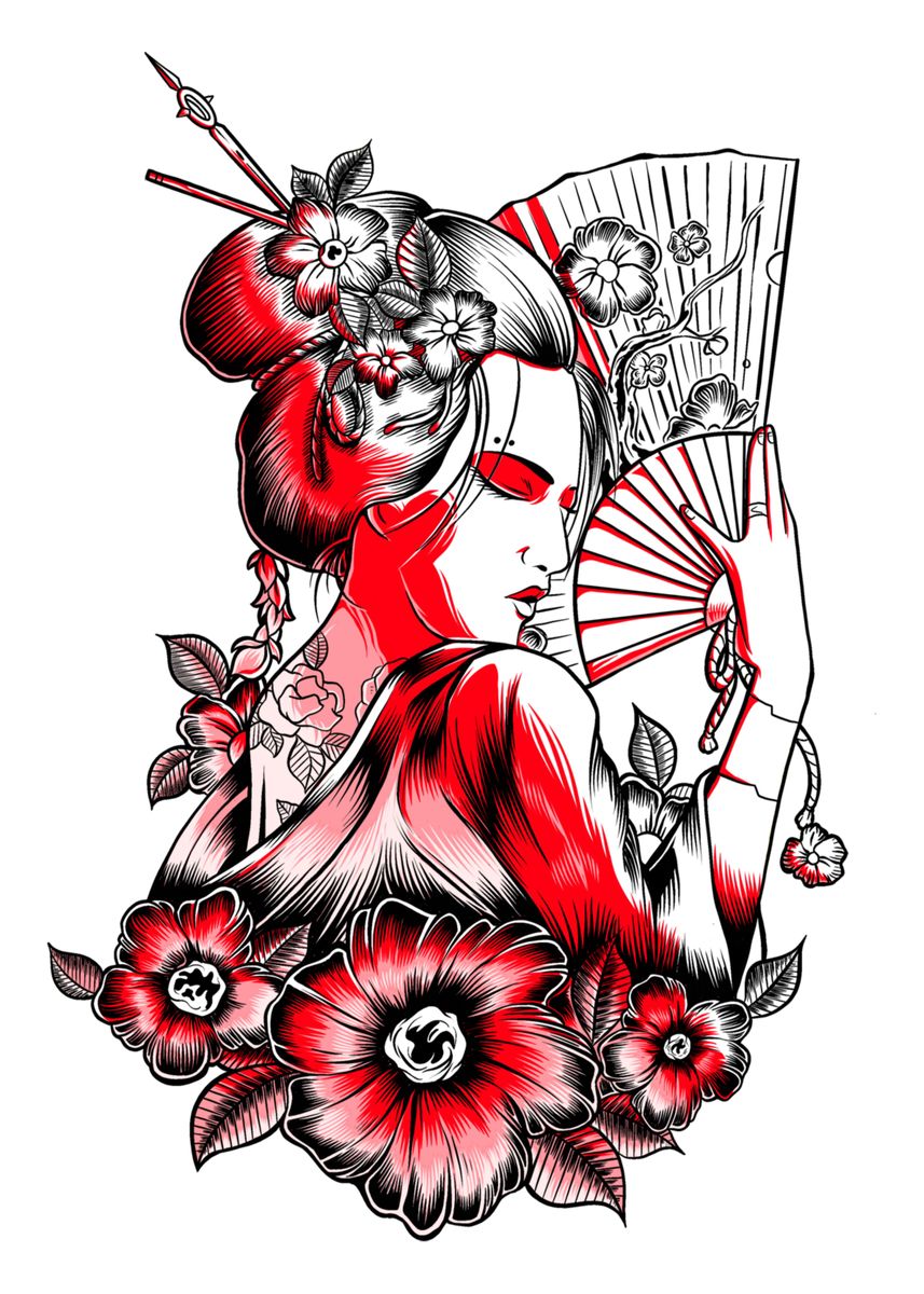 'Geisha Woman' Poster by NIZAM KHAN | Displate