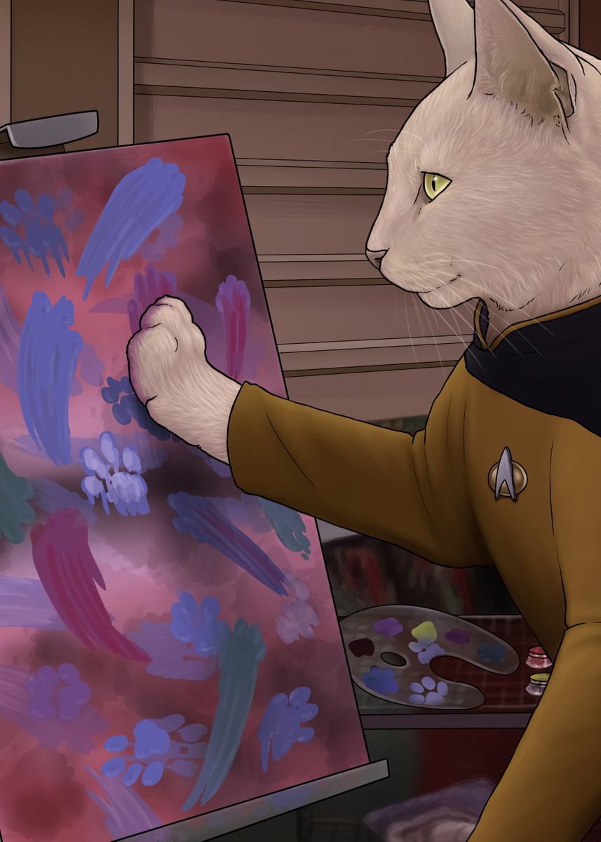 'Cat Art' Poster, picture, metal print, paint by Star Trek | Displate