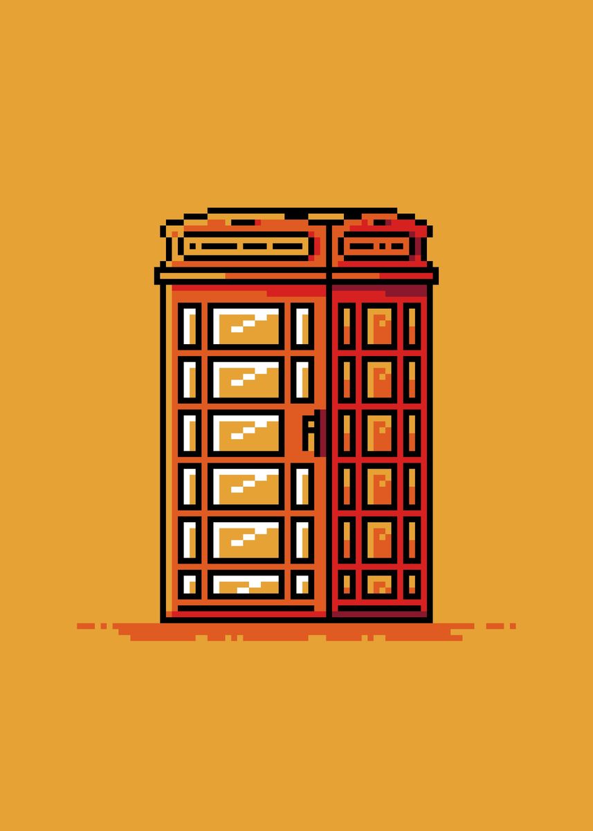 'Bristish Phone Box' Poster by Noval Charlie | Displate