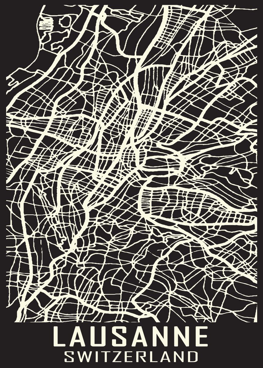 'Lausanne Switzerland City' Poster, picture, metal print, paint by ...