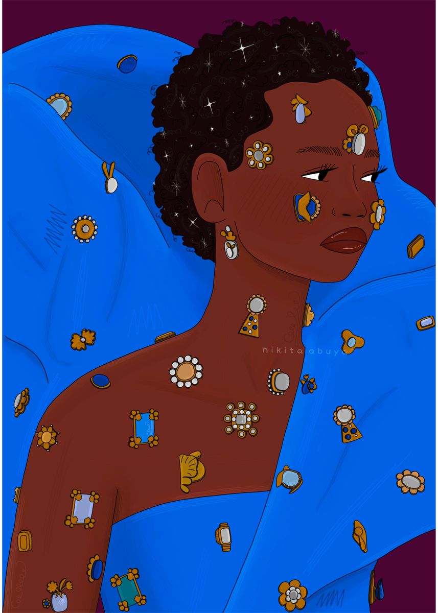 'Bedazzled beaut' Poster, picture, metal print, paint by Nikita Abuya ...