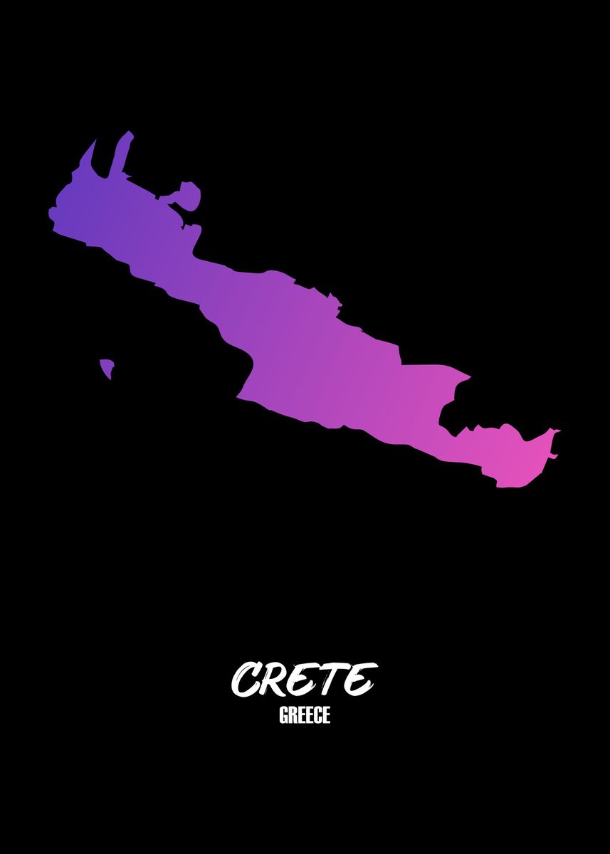'Maps Crete Greece' Poster, picture, metal print, paint by Dedew ...