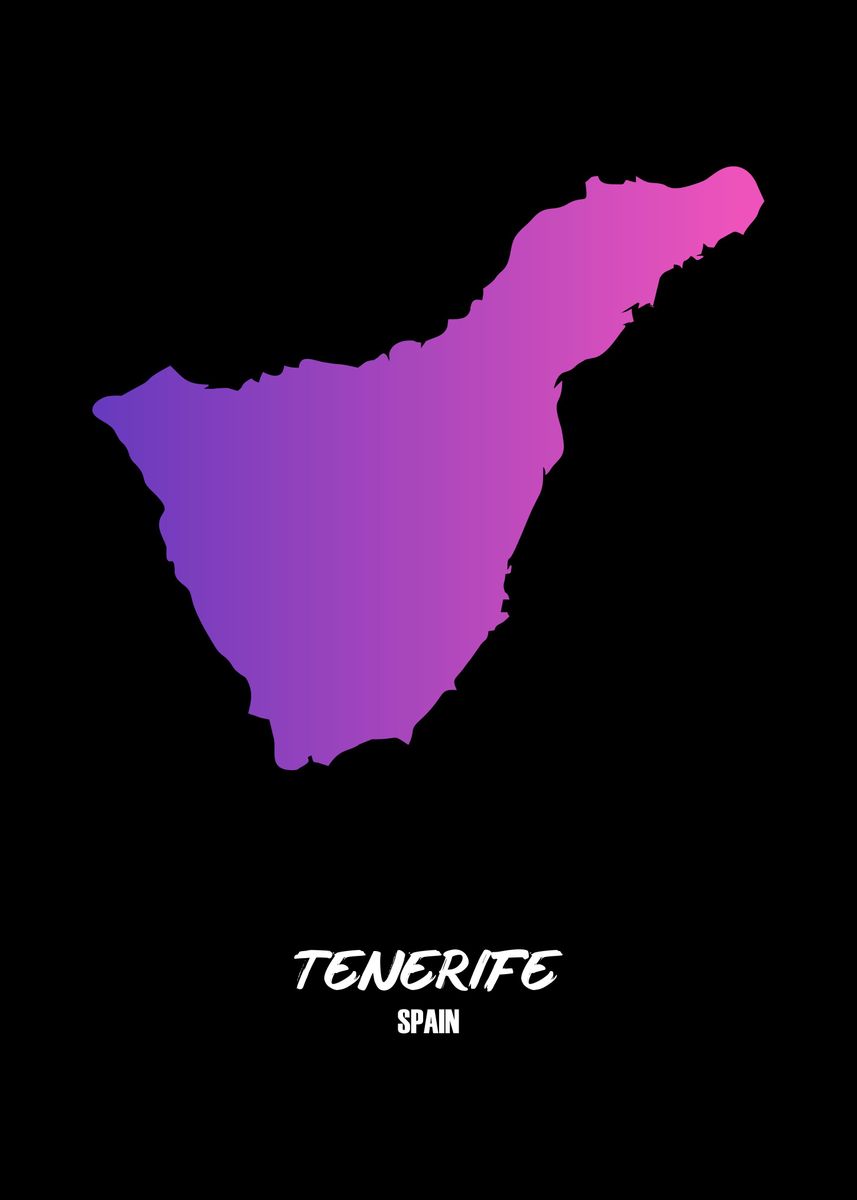 'Maps Tenerife Spain' Poster, picture, metal print, paint by Dedew ...